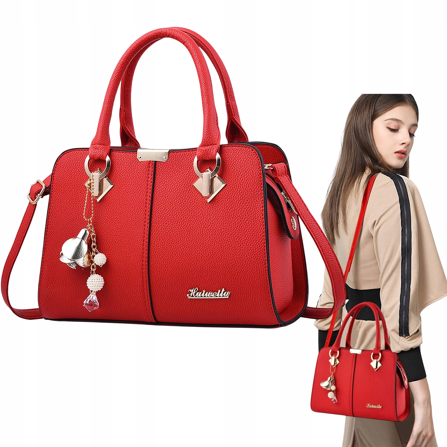 TORBY DAMSKIE Z UCHWYTAMI W NOWOCZESNYM STYLOWE DESIGNIE TORBA CZERWONY ...