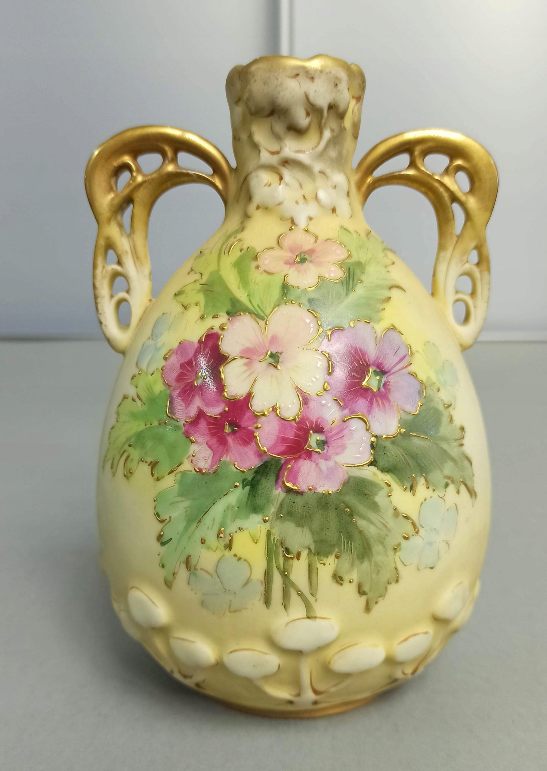 PRZEPIĘKNY Wazon Secesja AMPHORA RSTK Teplitz Bohemia Austria 1900r ...