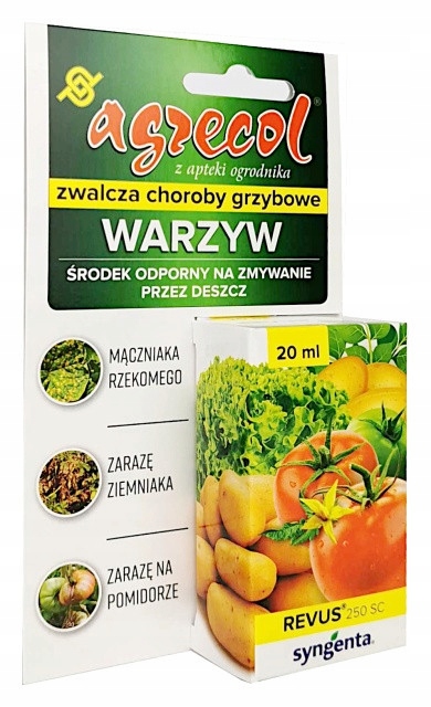 REVUS 20ml ZWALCZA CHOROBY GRZYBOWE WARZYW ZARAZA POMIDORÓW OPRYSK ...
