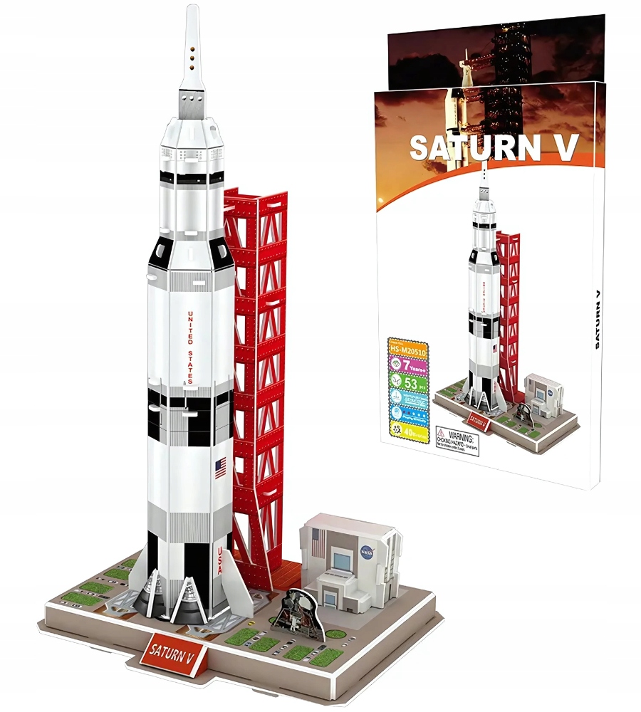 PUZZLE 3D RAKIETA KOSMICZNA SATURN V APOLLO MODEL 3D DLA DZIECI 53 ...