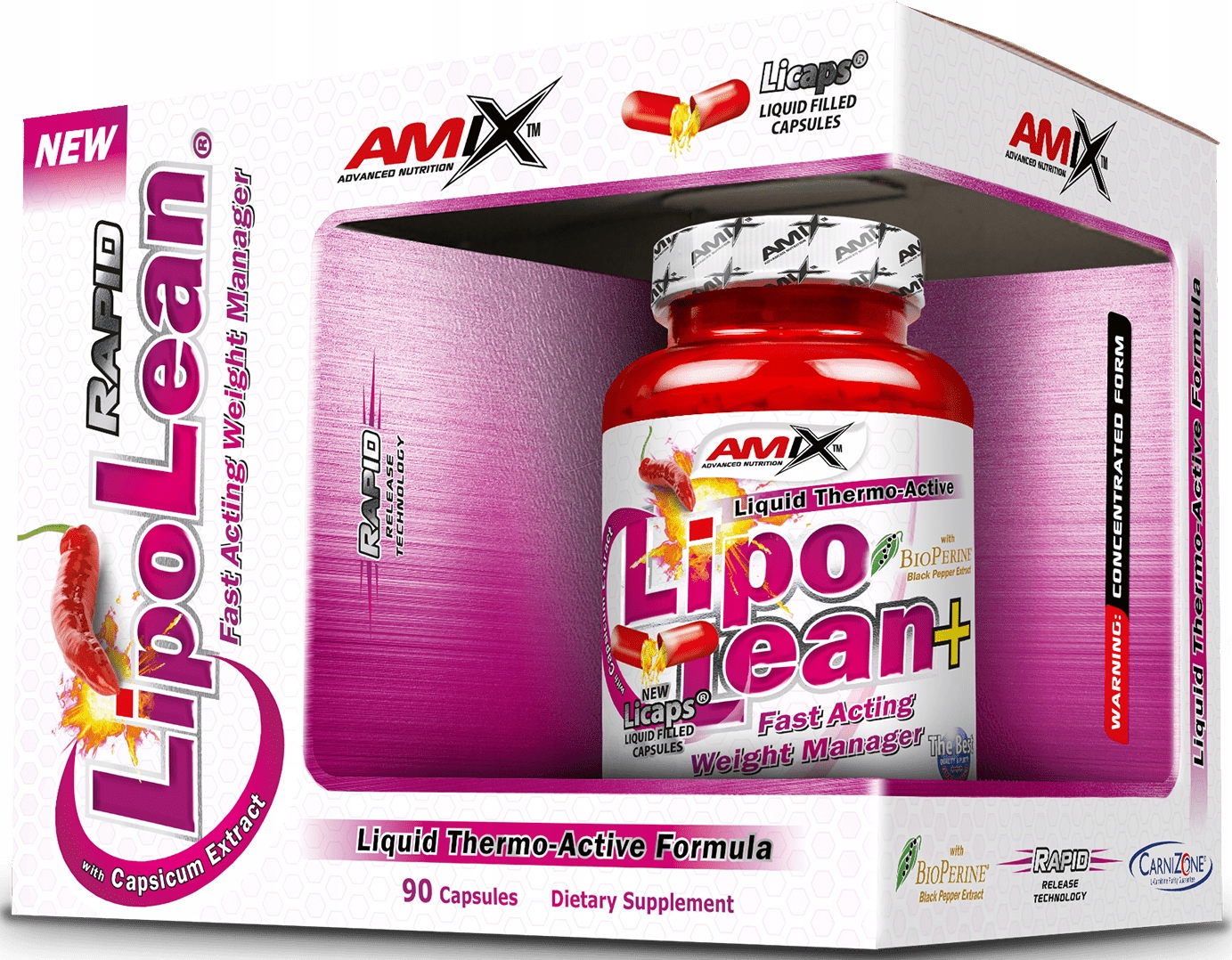 Amix Lipo Lean Liquid Rapid 90 kapsułek - 8594159537071 - 11430592011 ...