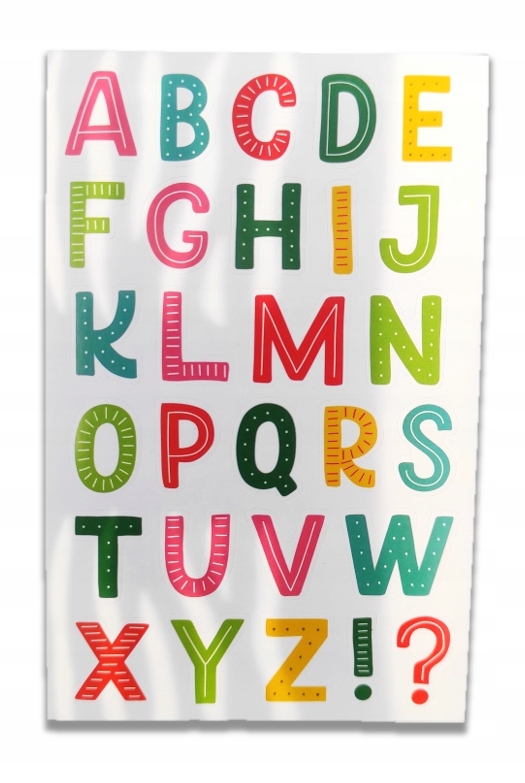 NAKLEJKI ARKUSZ DRUKOWANE LITERKI LITERY ZNAKI (4052916015575) • Cena ...