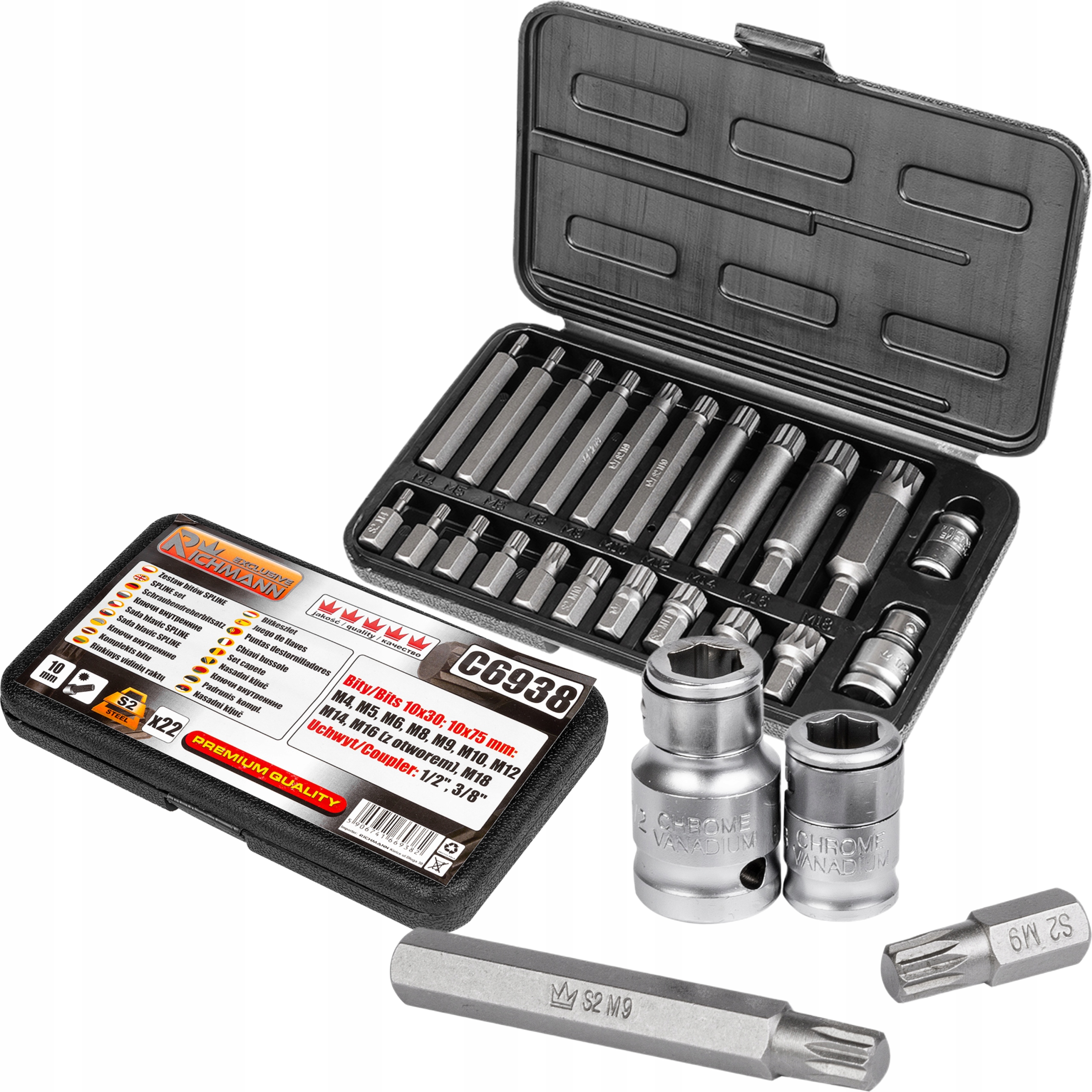 Bity spline M4-M18 komplet 22 szt. C6938 Richmann (5906741669382 ...