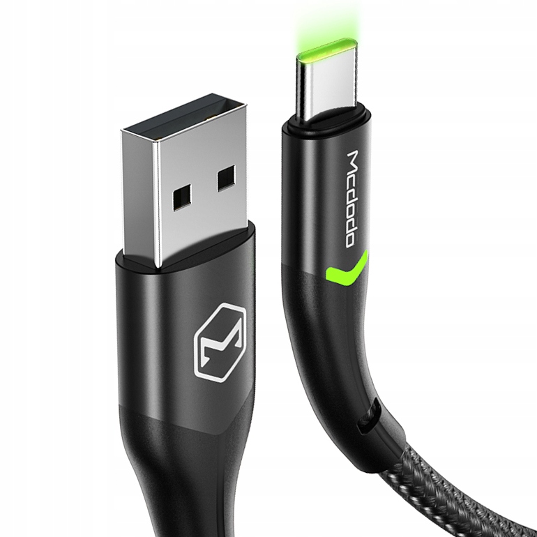 Kabel McDodo USB - USB typ C 1 m czarny - Sklep, Opinie, Cena w Allegro