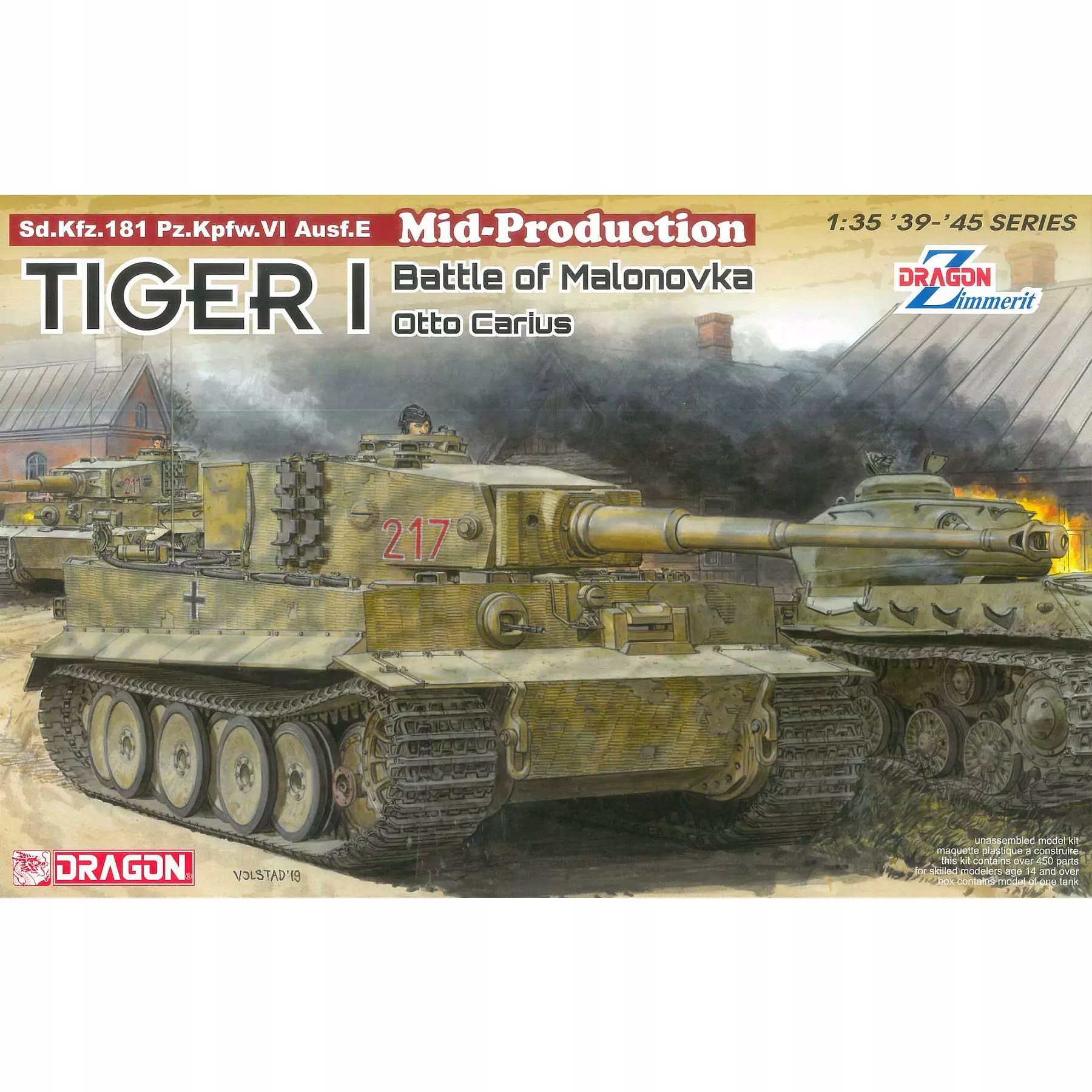 Model Kit tank 6888 - Tiger I Mid-Production w/Zimmerit Otto Carius ...
