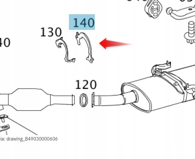 OBEJMA ZACISKOWA KLAMRA SPRĘŻYSTA RURY WYDECHOWEJ MERCEDES A0019915470 ...