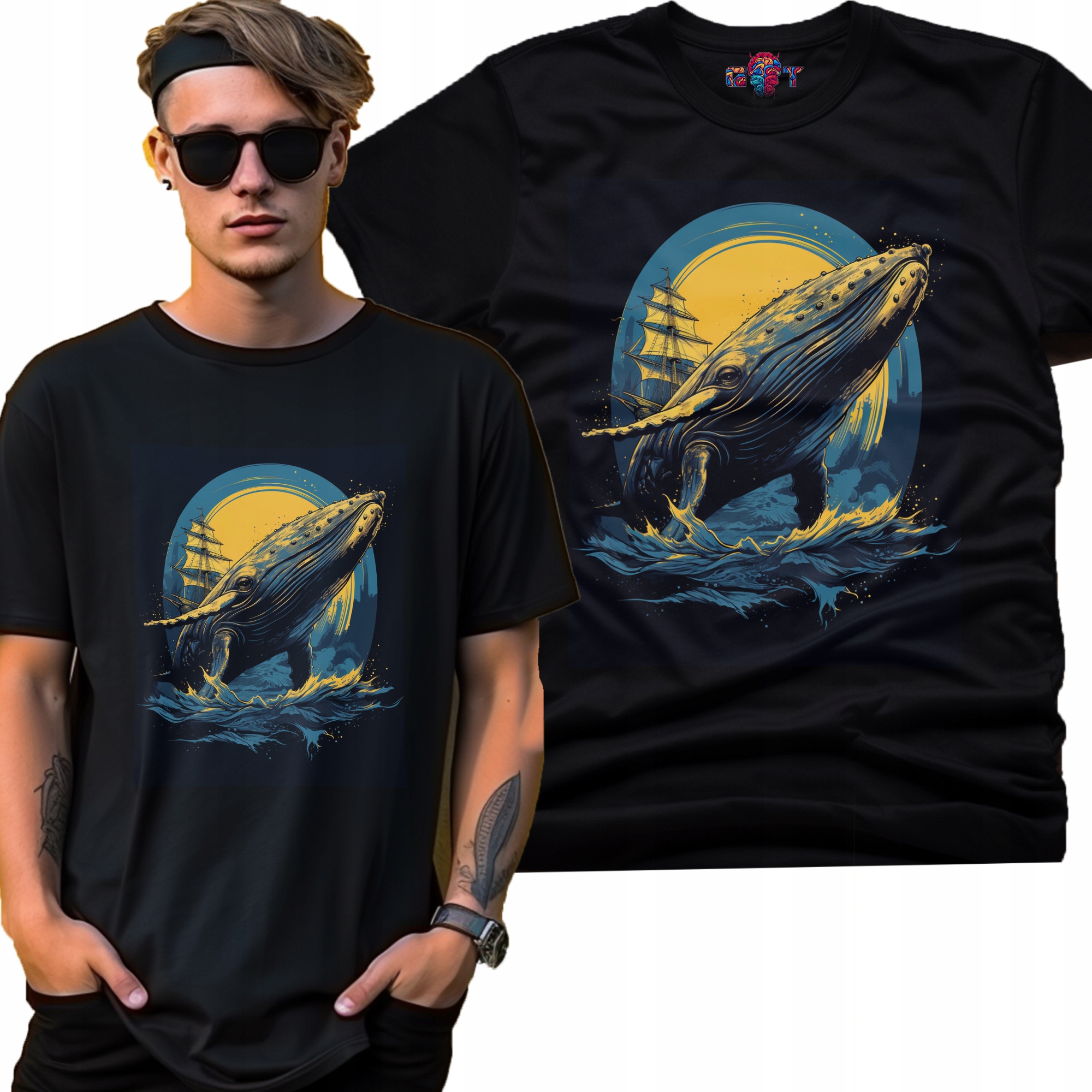 KOSZULKA MĘSKA ZWIERZAK WALEN BISKAJSKI PÓŁNOCNOATLANTYCKI WIELORYB ...