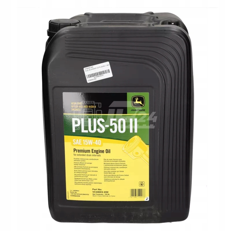 Olej silnikowy mineralny John Deere OE 20 l 15W-40 5905427990154 za 501.83PLN z Chełmno ...