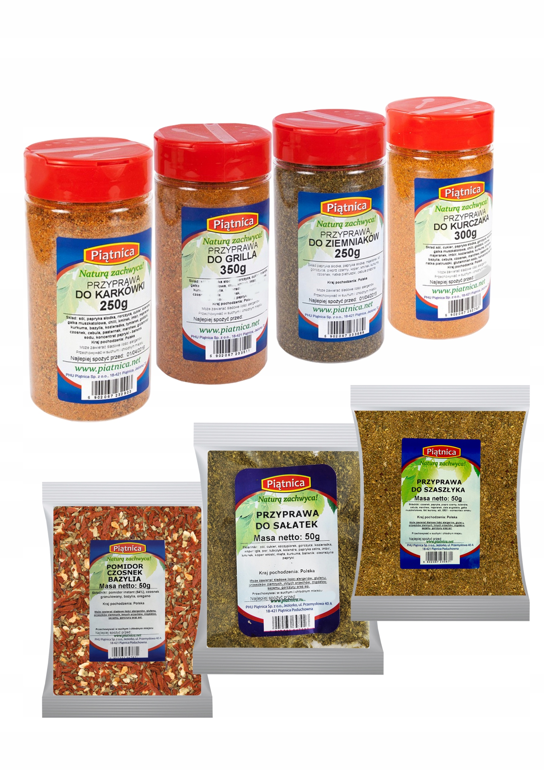 Zestaw 7 Przypraw na Grilla – Rozpal Smak w Każdym Kęsie! Piątnica 1300 ...