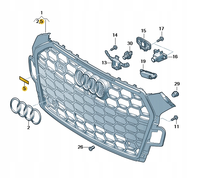 NOWE ORYGINALNE AUDI OE NAPIS S5 CZERN BLYSZCZACA 8W6853736FT94 za 225.00PLN z Wrocław - Allegro ...