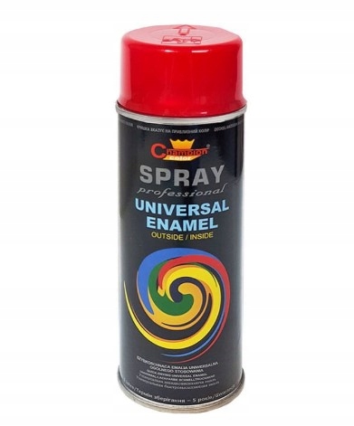 FARBA W SPRAYU CHAMPION CZERWONA RAL 3002 400ML METAL DREWNO PLASTIK ...