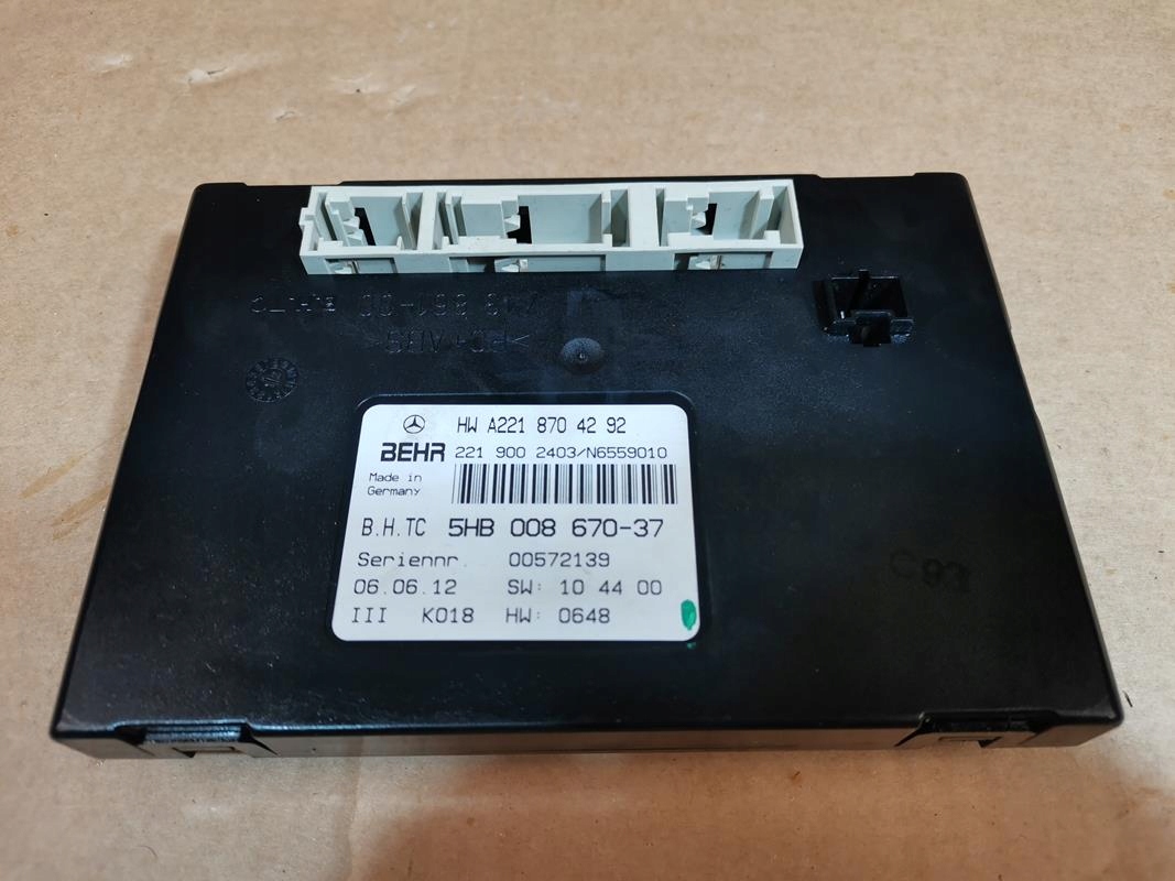 MERCEDES W221 MODUŁ STEROWNIK KLIMATYZACJI 2218704292 za 674,99 zł z ...