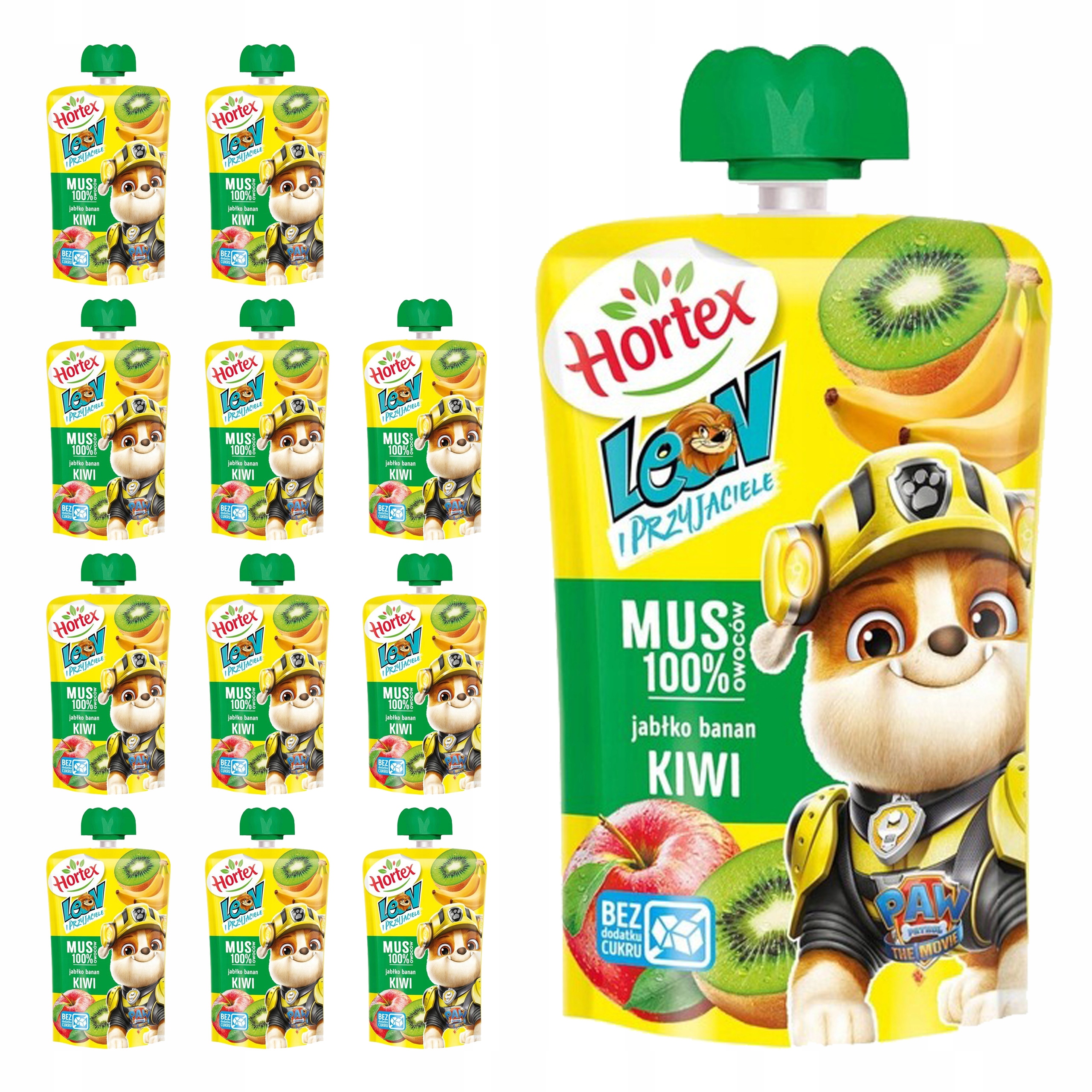 Hortex Leon Mus owocowy jabłko banan kiwi 12 x 100 g - porównaj ceny - Allegro.pl
