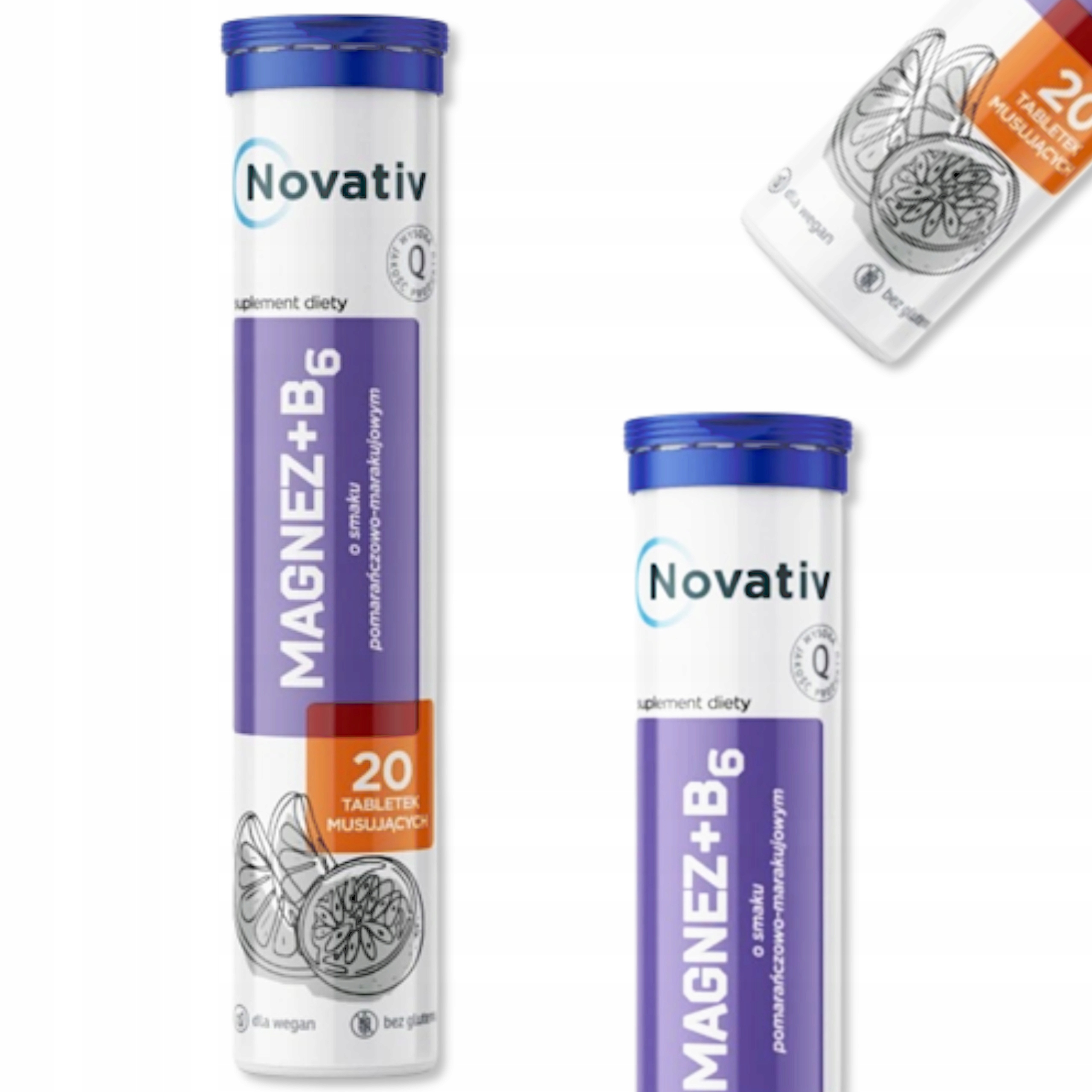 Novativ Magnez+B6 20 tabletek musujących 12935295259 - Allegro.pl