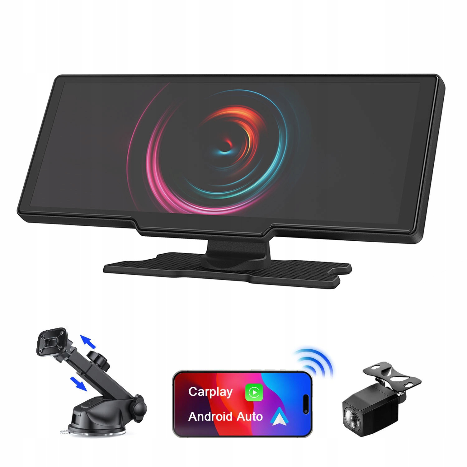 Ekran Monitor Radio Nawigacja Rejestrator WIFI Kamera Android Auto ...