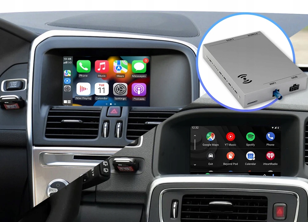 VOLVO XC60 S60 V40 V60 B70 XC70 S80 BEZPRZEWODOWY CARPLAY ANDROID AUTO ...