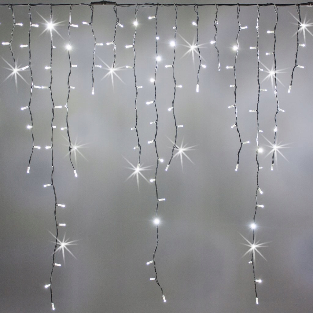 SOPLE 100 ZIMNO BIAŁE ZEWNĘTRZNE I WEWNĘTRZNE LAMPKI LED KURTYNA ...