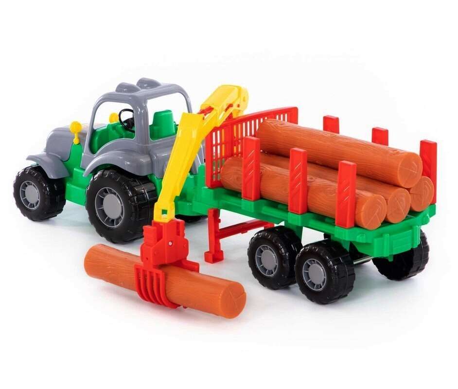 Siłacz Traktor z przyczepą do drewna 45041 Kolory (4810344045041 ...