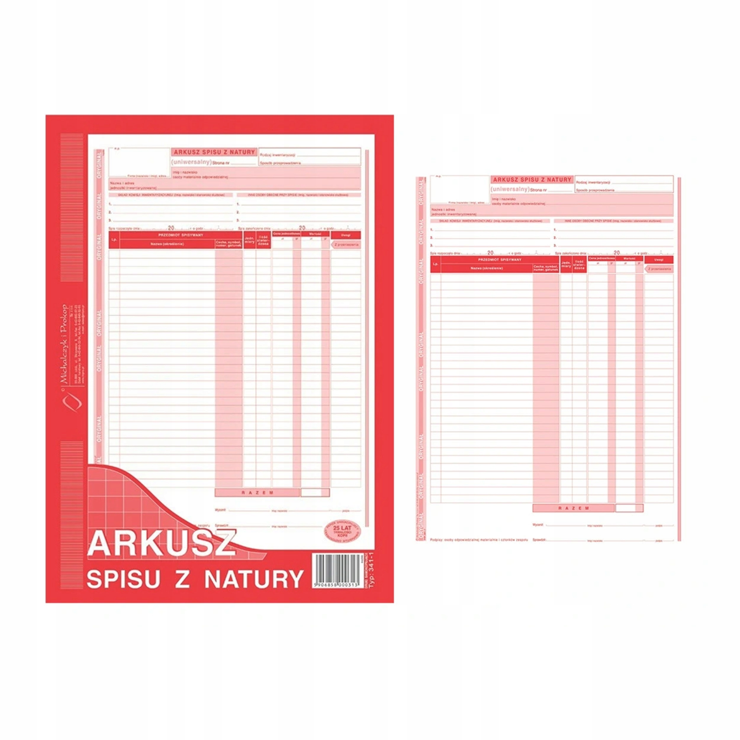 DRUK SPIS Z NATURY INWENTARYZACJA MICHALCZYK 341-1 (5906858000313 ...