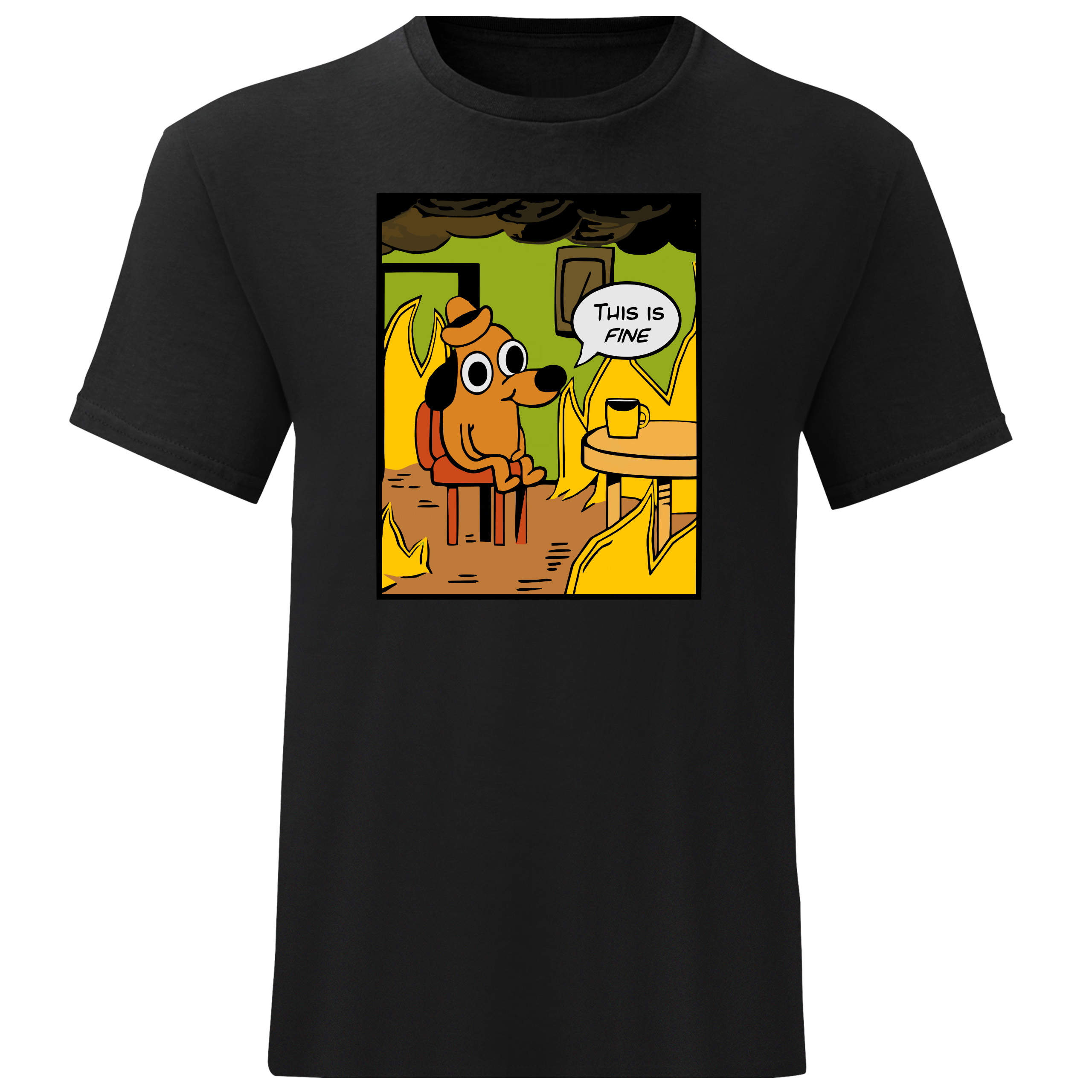 MEM THIS IS FINE KOSZULKA MĘSKA TSHIRT MĘSKI Z NADRUKIEM MEME ROZMIAR S • Cena, Opinie - Allegro