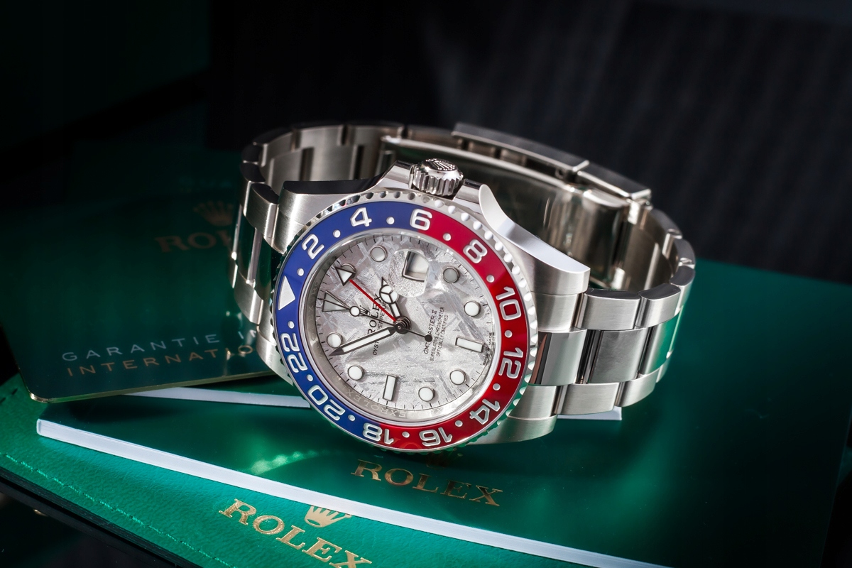 ROLEX GMT-MASTER II METEORITE DIAL 126719BLRO 18K GOLD 40MM/KPL. • Cena ...