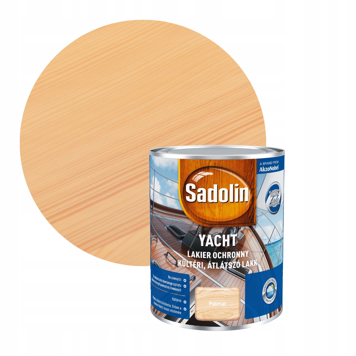 Sadolin Yacht Lakier Jachtowy ochronny Bezbarwny Półmat 0,75l • 60 ...