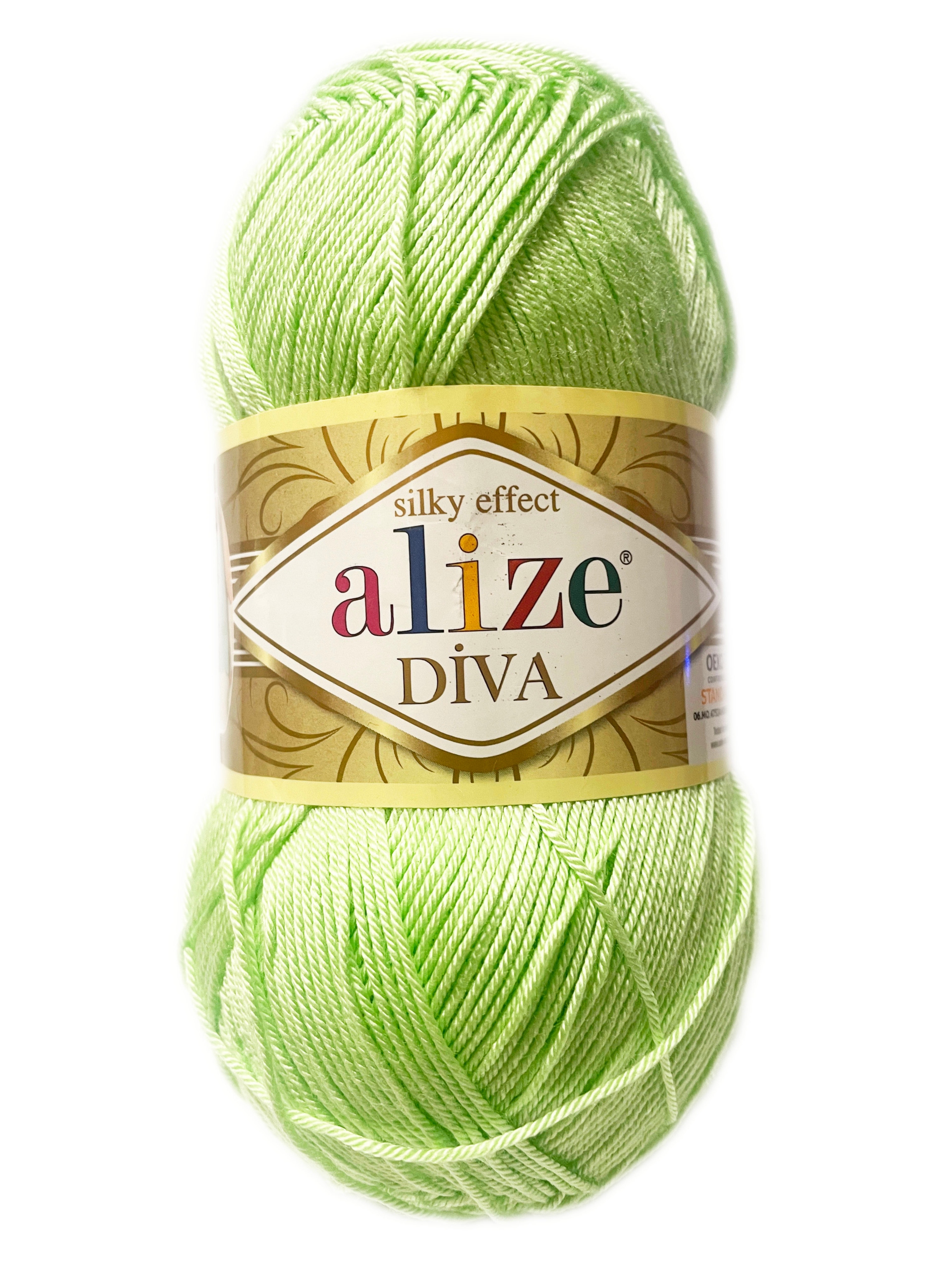 Włóczka ALIZE DIVA 100g/350m mikrofibra 41 zielony • Cena, Opinie - Allegro