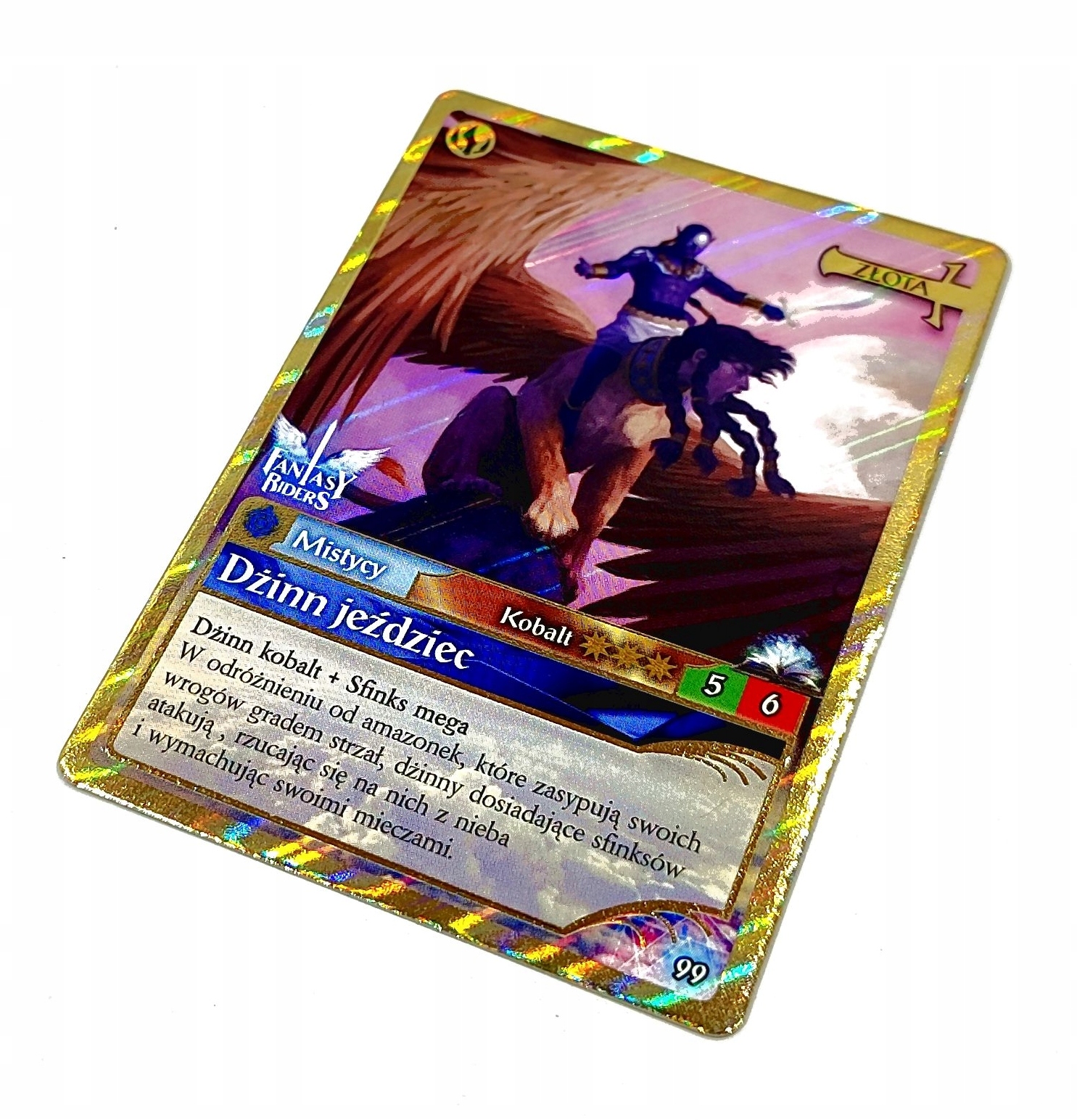 FANTASY RIDERS KÁRTYA. 99-ES SZÁMÚ MISZTIKUSOK. DZSINN LOVAS. KOBALT ...