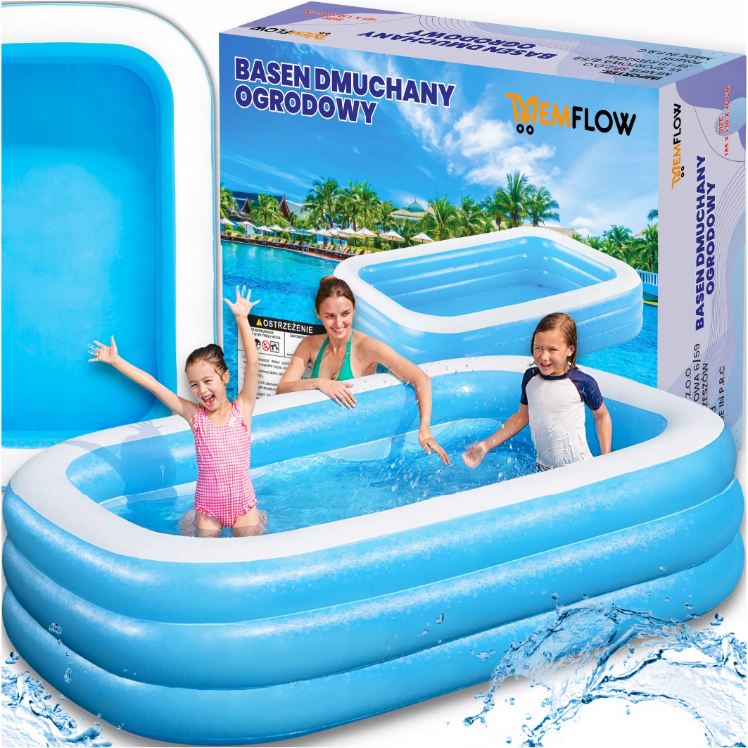BASEN OGRODOWY DMUCHANY DUŻY dla DZIECI RODZINNY 13841654608 - Allegro.pl