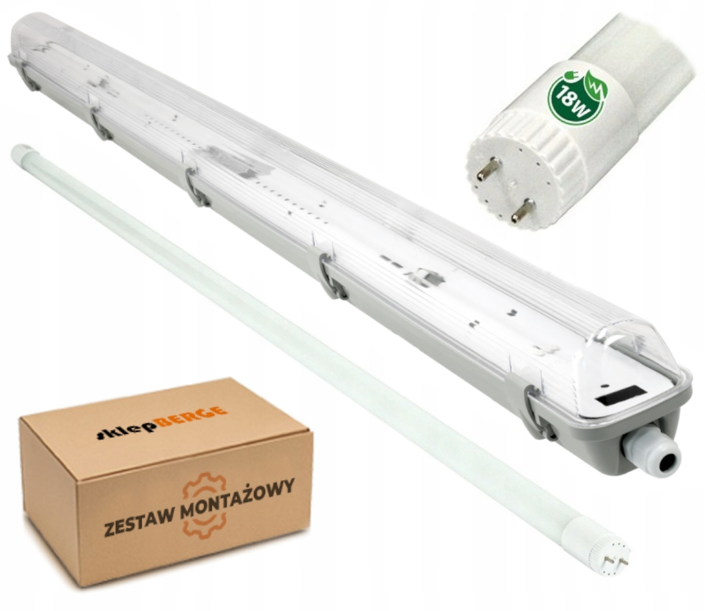 Oprawa Hermetyczna LED 1x120 Blacha Natynkowa + Świetlówka Tuba LED ...