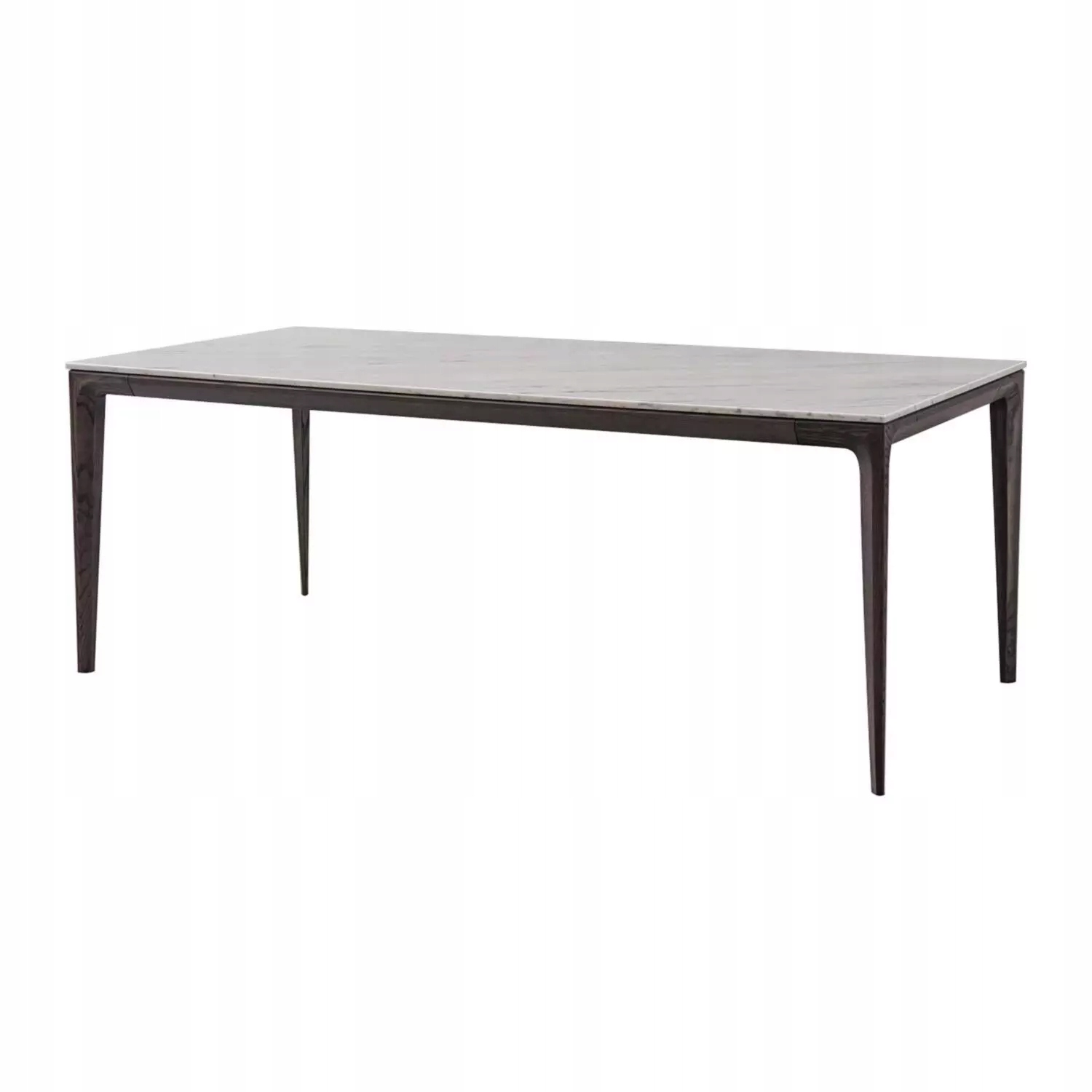 ALMI DECOR stół MELFI 90x200x75 biały blat czarne nogi drewno spiek ...