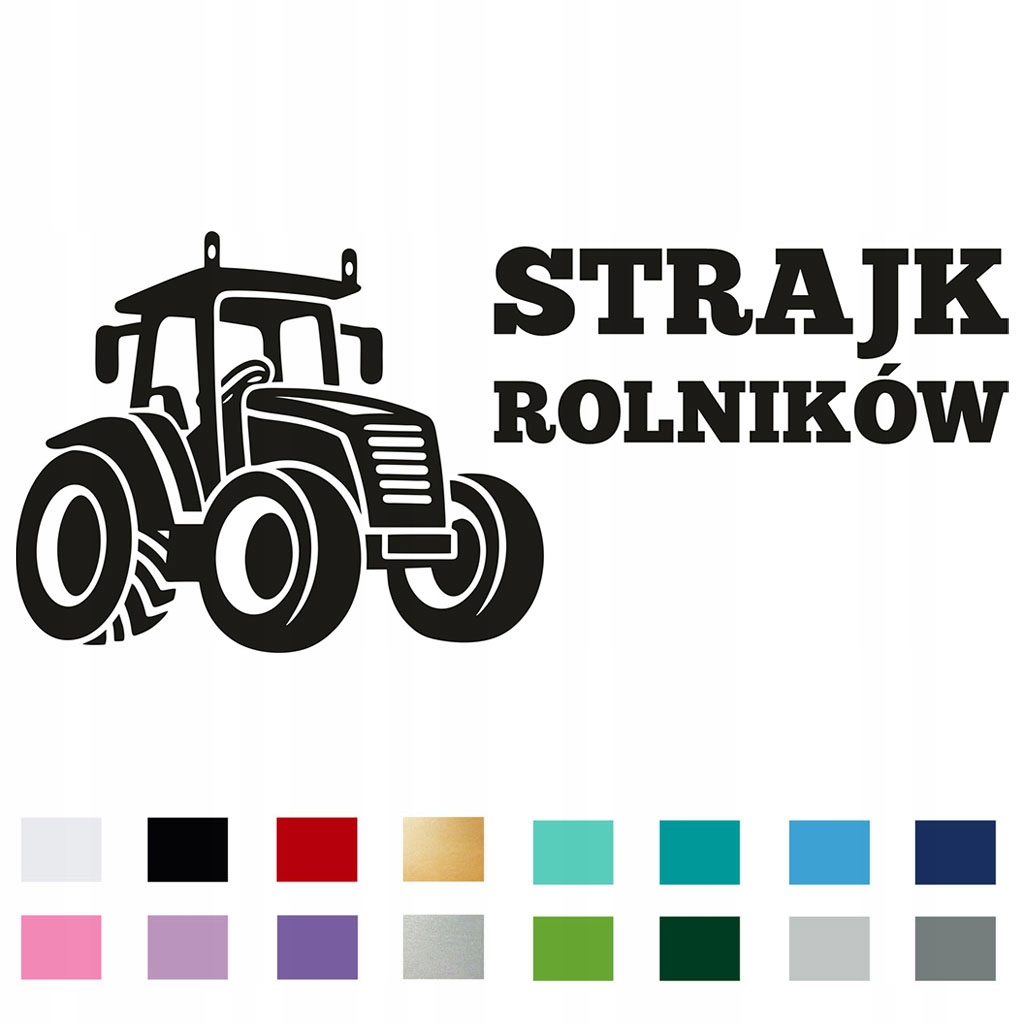 Naklejka Strajk Protest Rolników na Traktor Ciągnik Auto Samochód 15cm ...