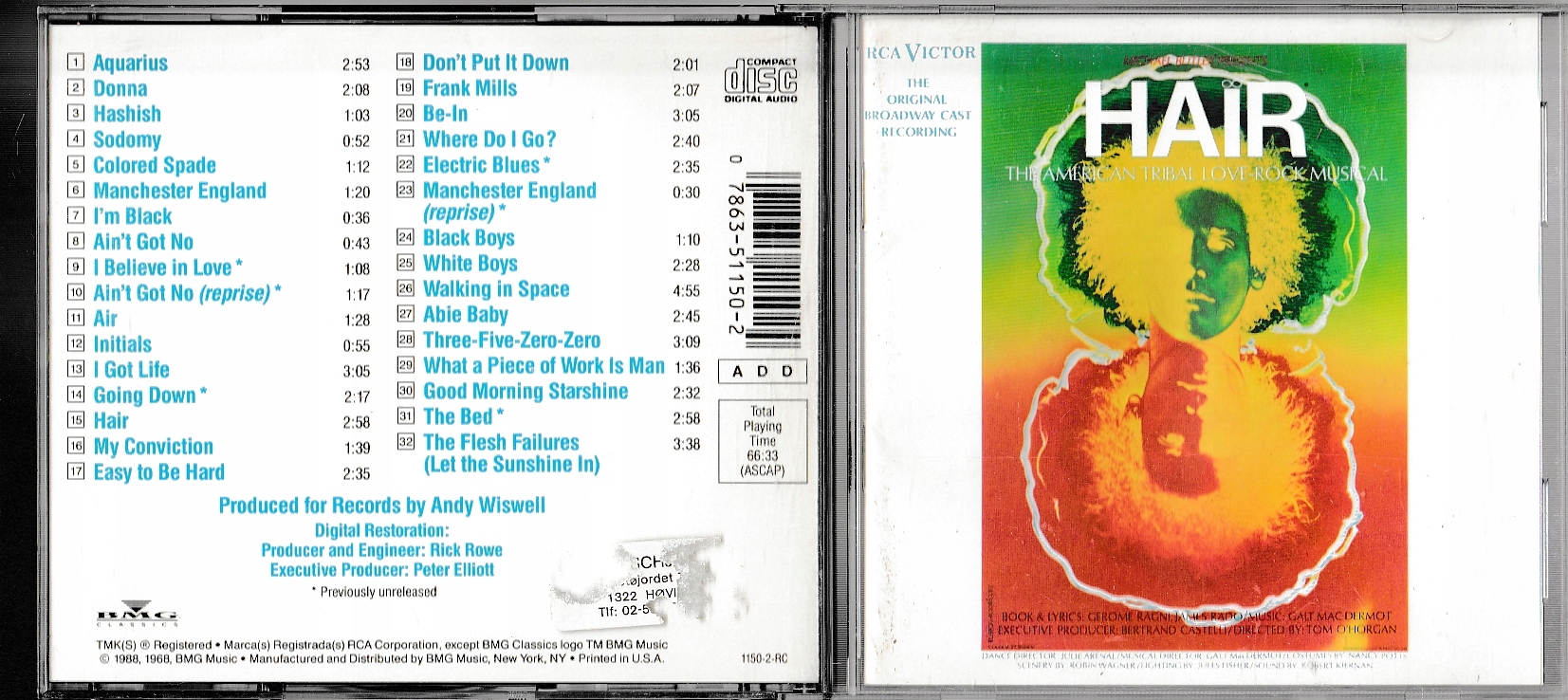 Płyta CD Hair - The Original Broadway Cast Recording ...