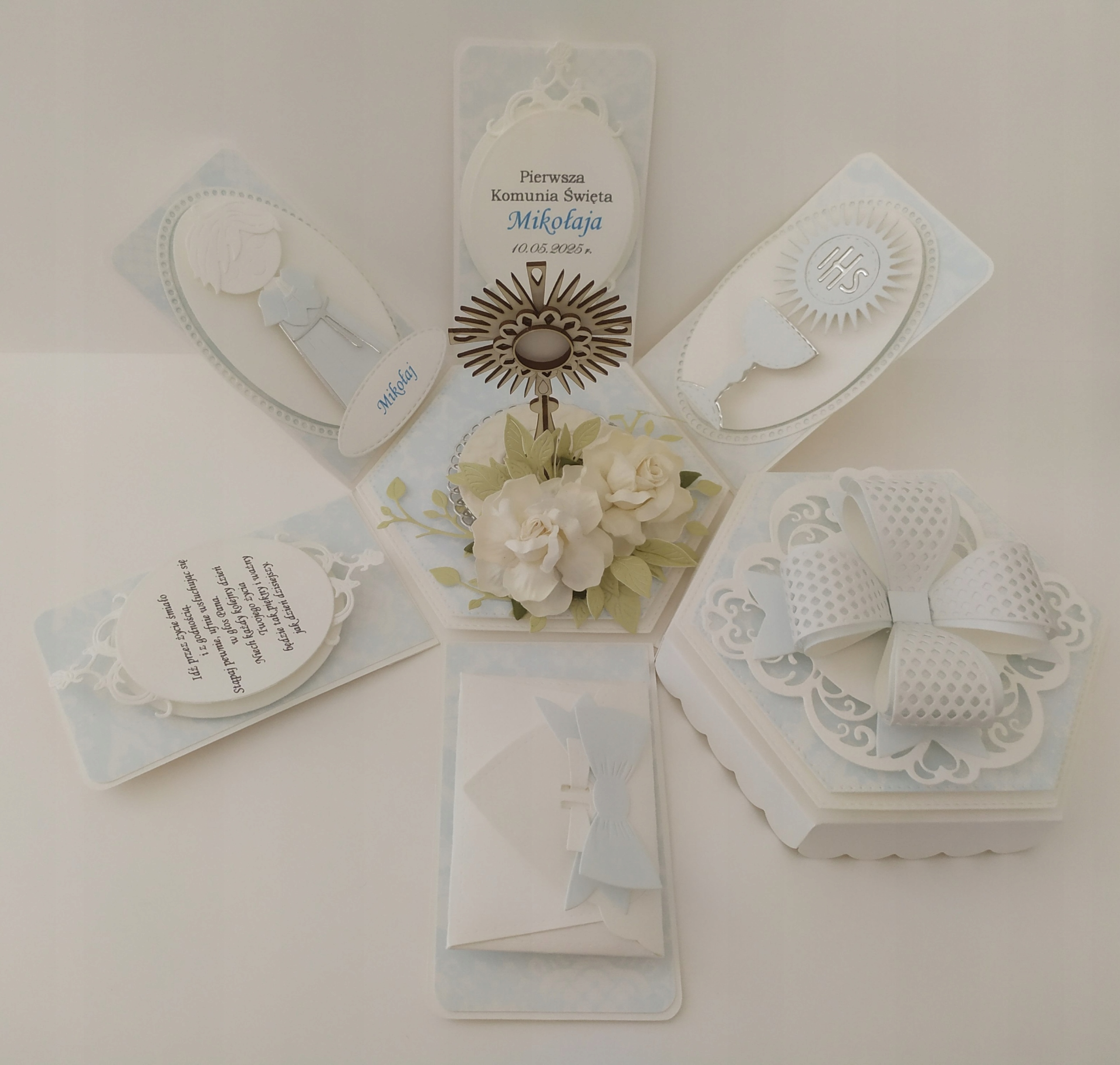 Exploding box komunijny kartka pudełko prezent pamiątka Komunia Święta - porównaj ceny - Allegro.pl