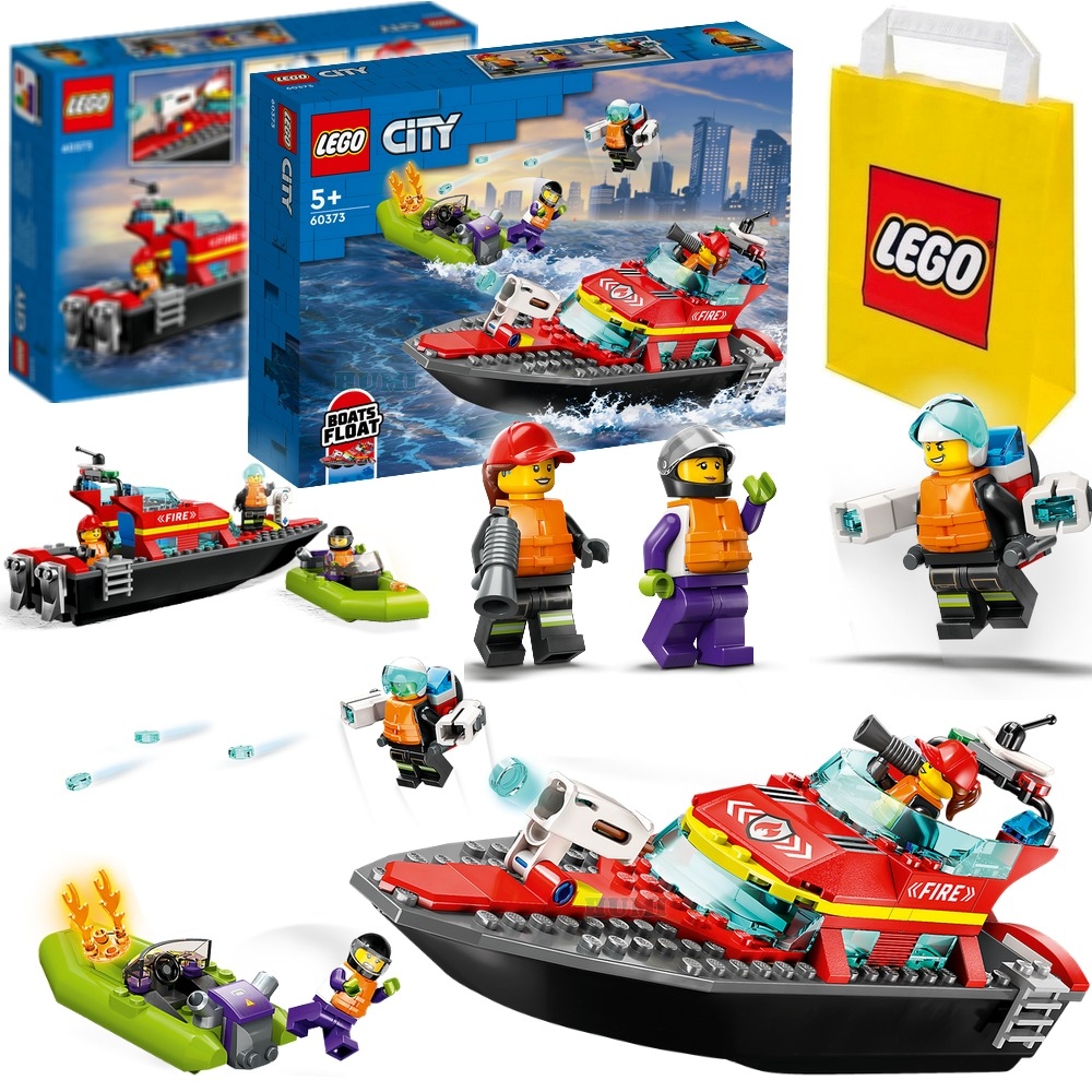 LEGO City 60373 Łódź strażacka • Cena, Opinie - Allegro