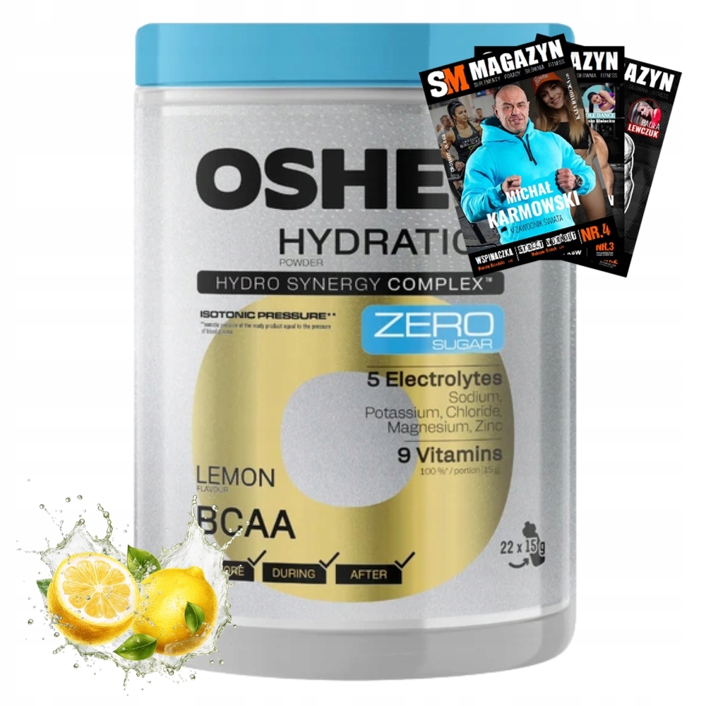 OSHEE HYDRATION POWDER ZERO LEMON 330 G ISOTONIC ZAVLAŽOVACÍ PRÁŠEK za 511.00CZK - Allegro