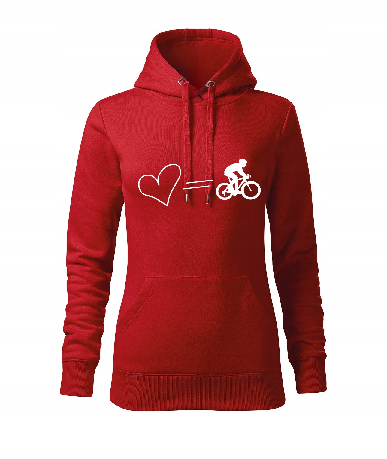 Bluza z kapturem damska D692 ROWER TO MIŁOŚĆ czerwona rozm S ...