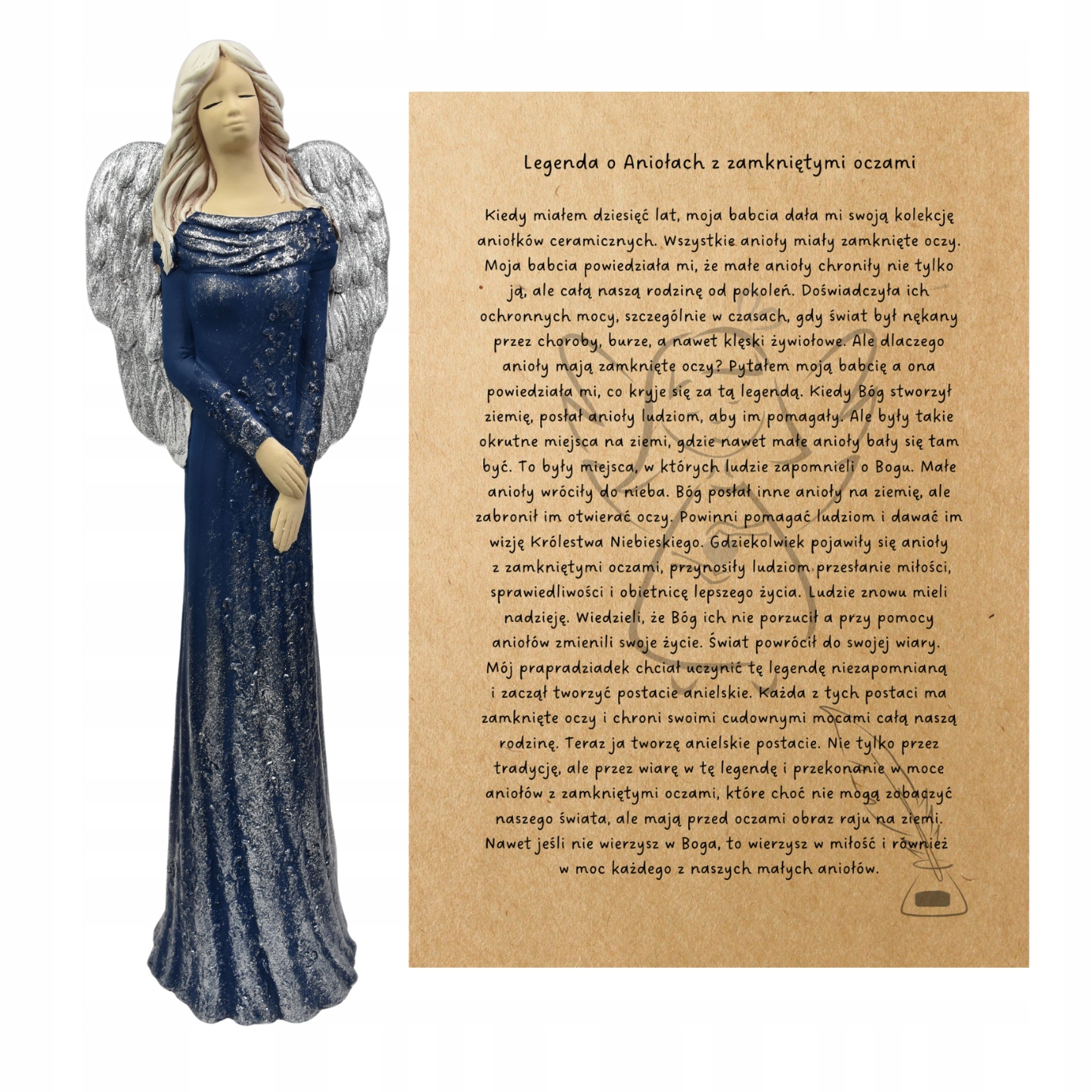 Anioł Figurka Duża Ozdoba Prezent • Cena, Opinie • Figurki i rzeźby ...