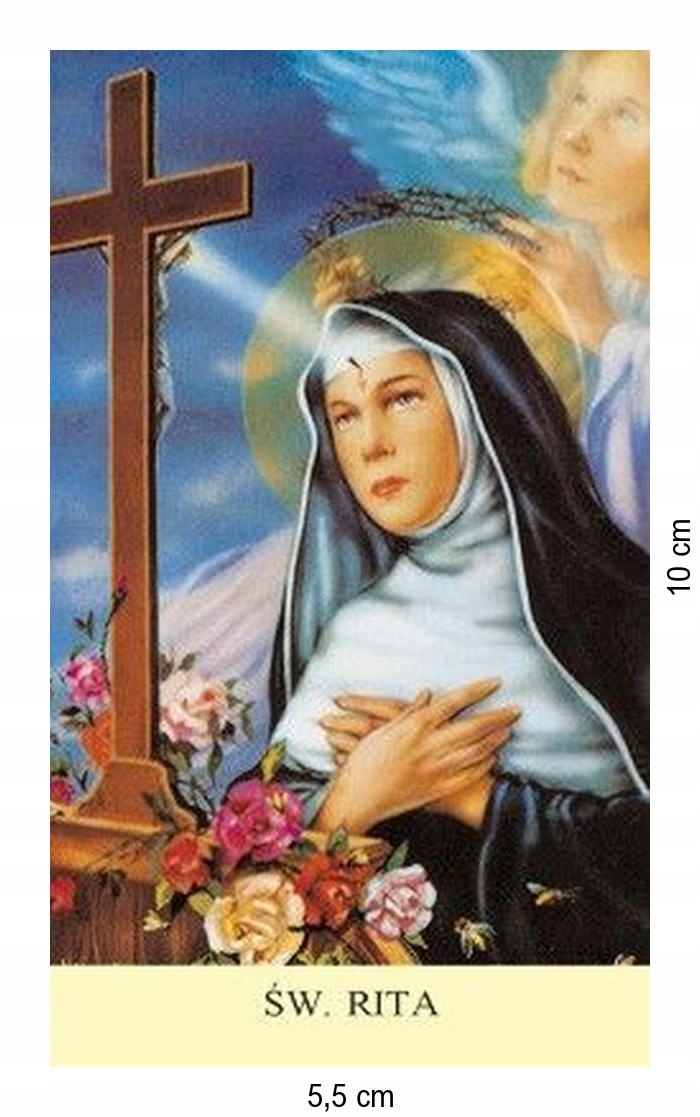 Obrazek św. Rita. Modlitwa Św. Rito,... • Cena, Opinie - Allegro