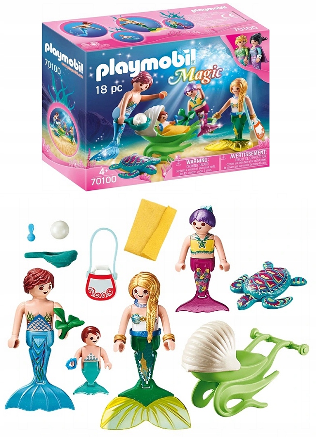 Playmobil Magic 70100 Rodzina syrenek z wózkiem (4008789701008) • Cena ...