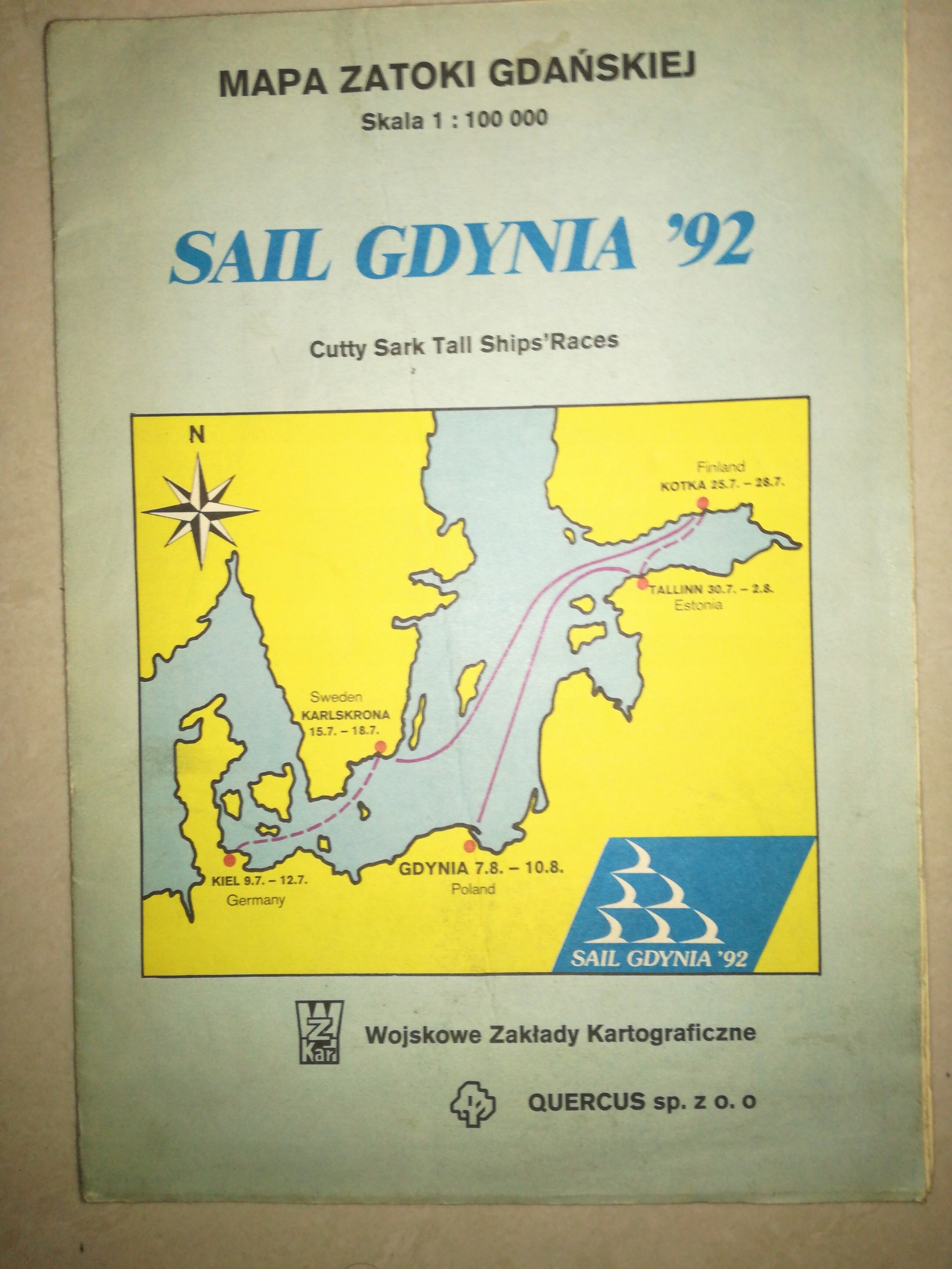 Mapa ZATOKI GDAŃSKIEJ Sail Gdynia '92 1:100 000 Mapa - porównaj ceny ...