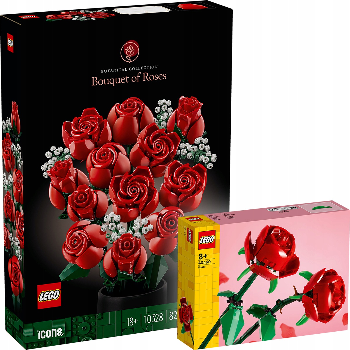 LEGO 10328 BOTANICALS Bukiet róż + LEGO Róże 40460 (5702017583488 ...