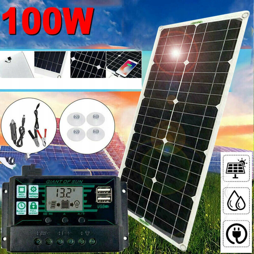 SOLÁRNY PANEL SOLAR SADA 100W 12V REGULÁTOR