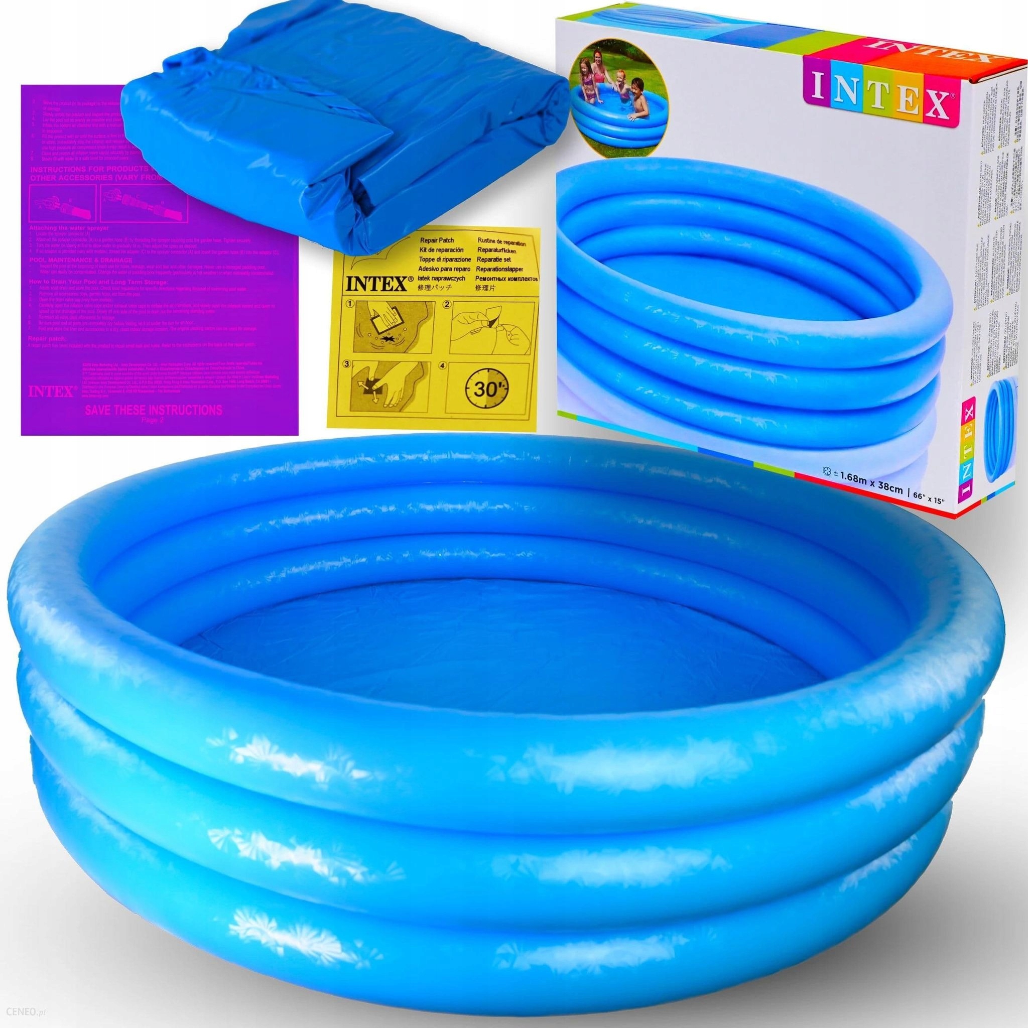 Basen Dmuchany Okrągły Dla Dzieci Ogrodowy 168cm Intex 58446 • Cena ...