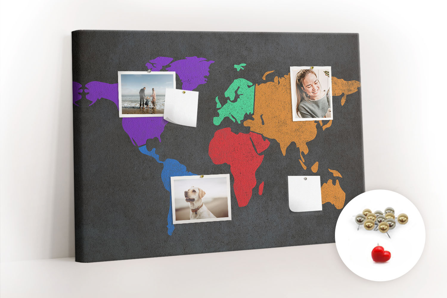 Duża Tablica Obraz na Notatki Zdjęcia Mapa świata (4068302589377 ...