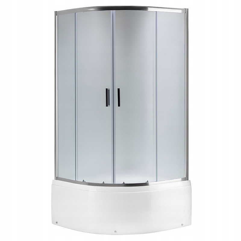 KABINA PRYSZNICOWA PÓŁOKRĄGŁA Z BRODZIKIEM MAJA CHROM MROŻONE SZKŁO ...
