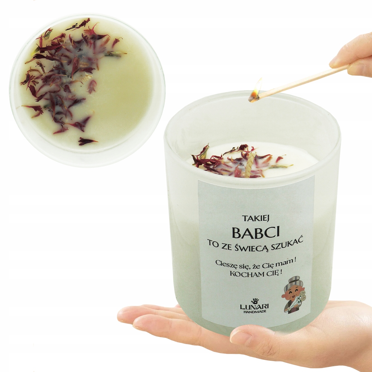 VOŇAVÁ SVIEČKA AKO DARČEK NA DEŇ BABIČKY S RUČNE VYROBENÝMI DOPLNKAMI ...