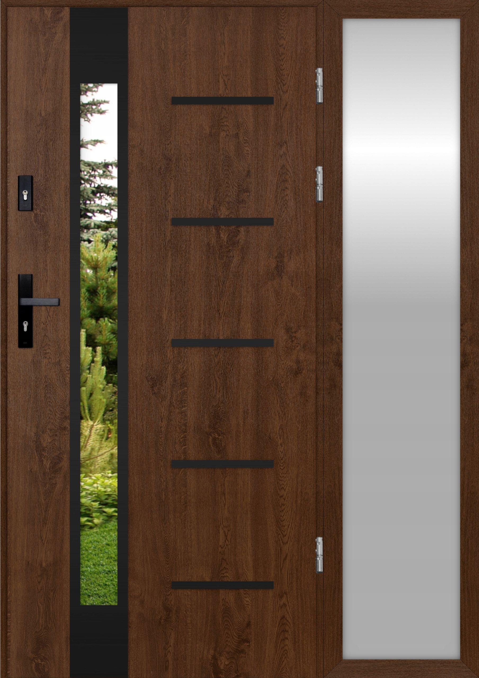 DRZWI Z DOŚWIETLEM ZEWN. NAWAR BLACK 72MM 160CM (INOX NAWAR BLACK 73MM ...