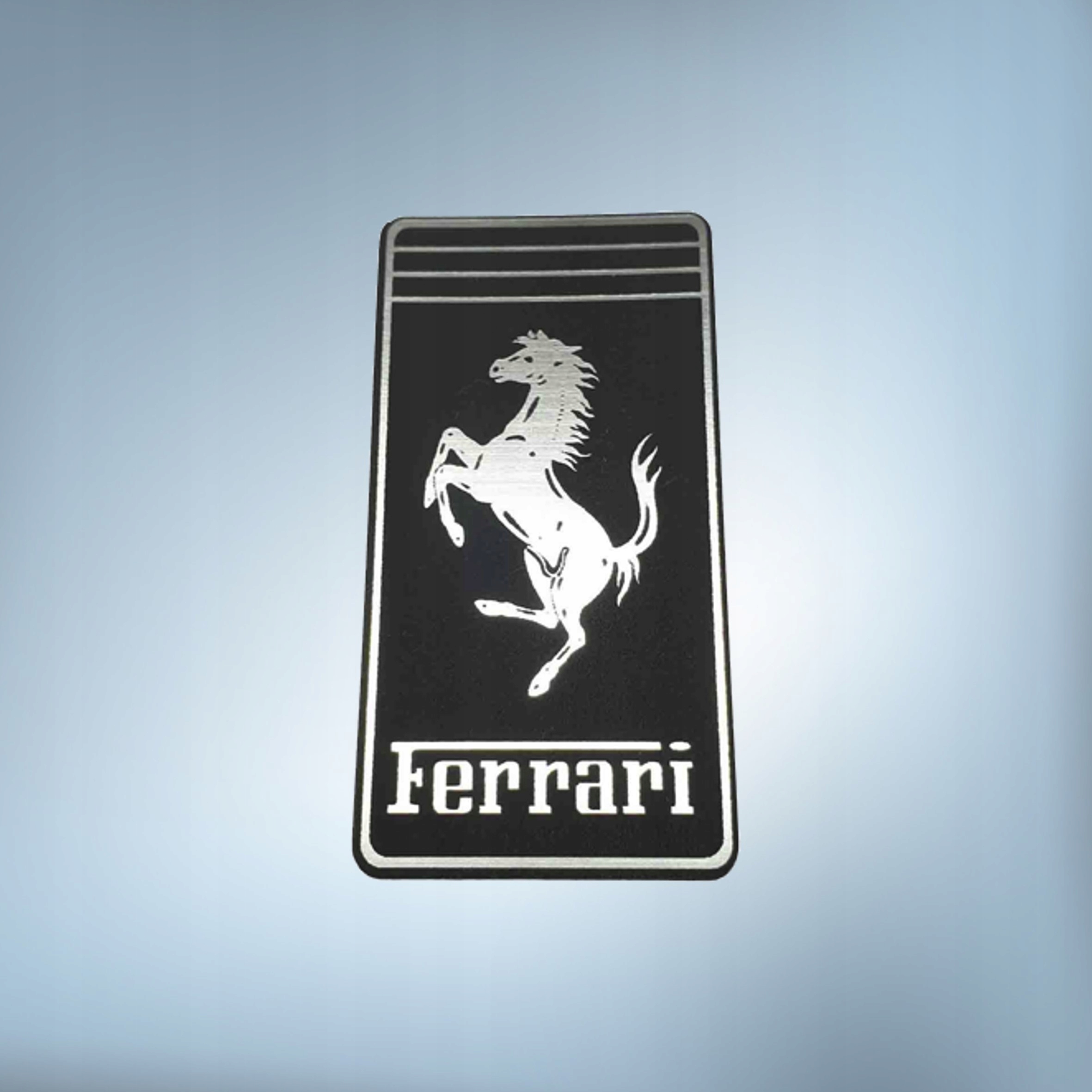 Emblemat FERRARI 60x30mm srebrna Naklejka Logo Znaczek Symbol Sticker w ...