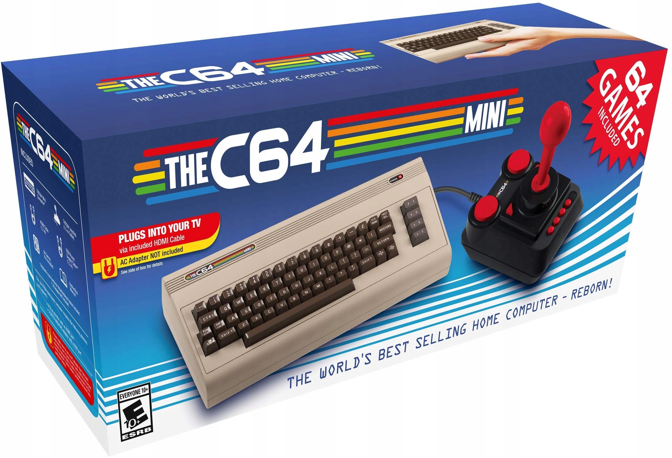 C64 Mini Commodore + Joystick + 64 hier v americkej verzii